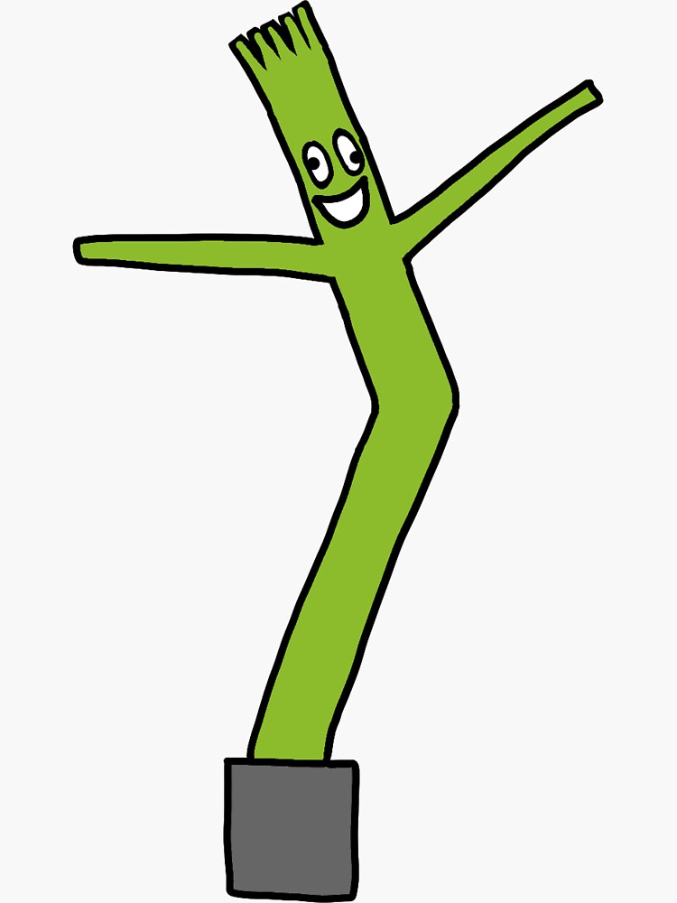 "green wavy wacky inflatable tube man" Sticker by akeown | Redbubble