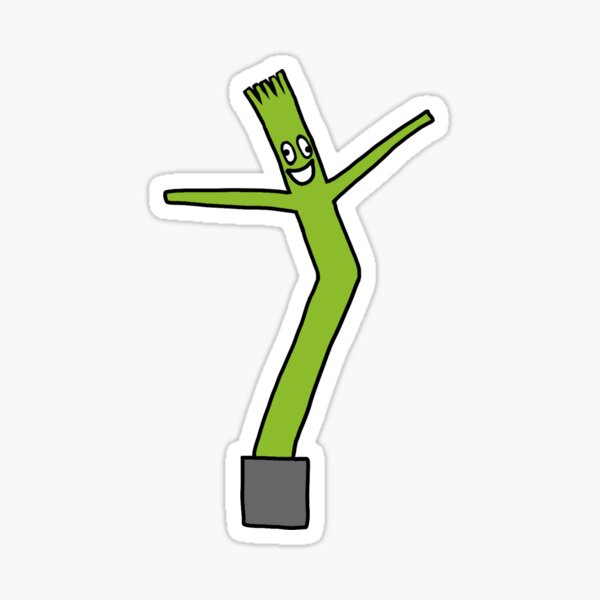 "green wavy wacky inflatable tube man" Sticker by akeown | Redbubble