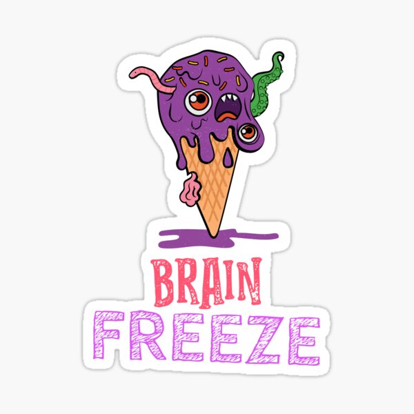 "Fun Halloween Monster Ice Cream Brain Freeze" Sticker for Sale by ...