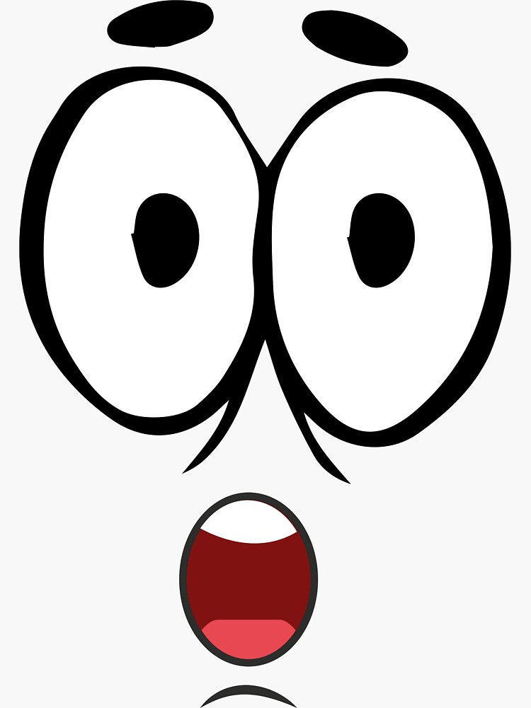 "surprised face " Sticker by Hamzago | Redbubble