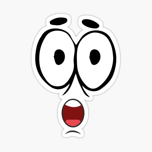 "surprised face " Sticker by Hamzago | Redbubble