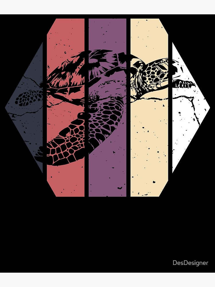 "Turtle Retro | Sea Turtles Tortoise Terrapin" Poster by DesDesigner ...