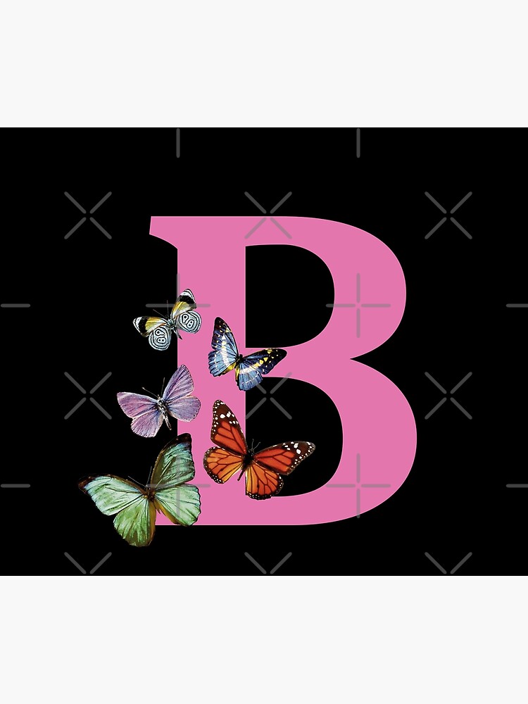"Letter pink B with colorful butterflies" Poster for Sale by ...