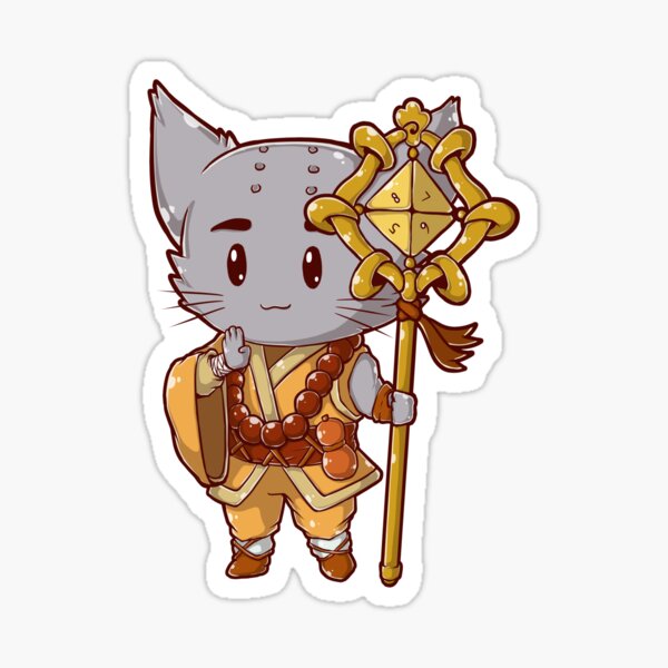 "Monk Cat 2.0" Sticker by Mimic-Gaming-Co | Redbubble