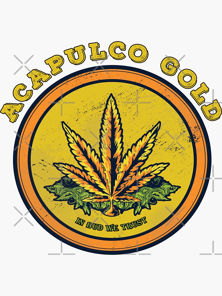 "Cannabis Strains Acapulco Gold" Sticker for Sale by Coder-T | Redbubble