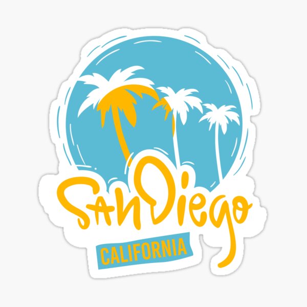 "San Diego California Retro Vintage Surfer Sun Beach 619 Love" Sticker ...
