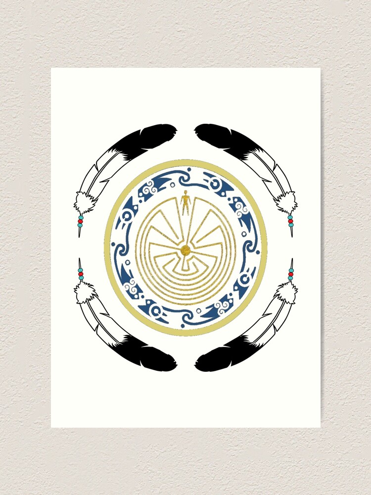 "Native American Symbol - Man In The Maze" Art Print for Sale by ...