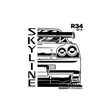 "Nissan Skyline R34 GT-R silhouette" Art Board Print for Sale by ...