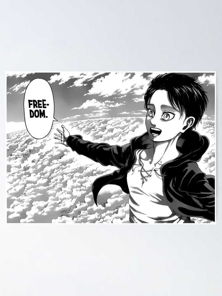 Póster «Shingeki no Kyojin Eren Jeager manga Freedom» de RaidyHD ...