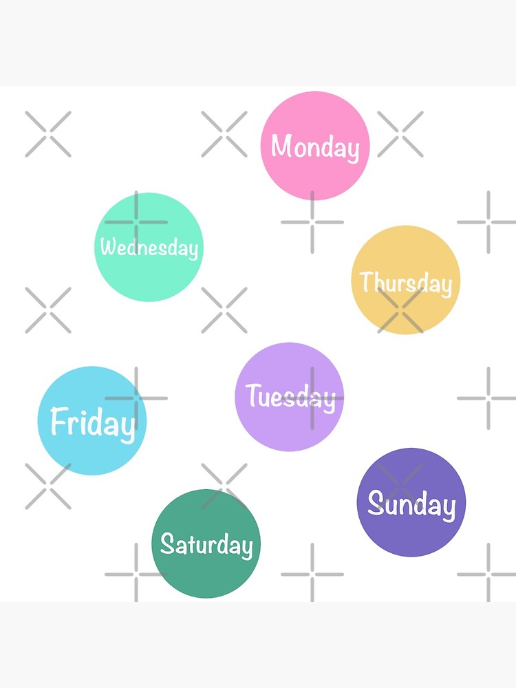 "Days of the week Pastel colors" Poster for Sale by madebymich | Redbubble