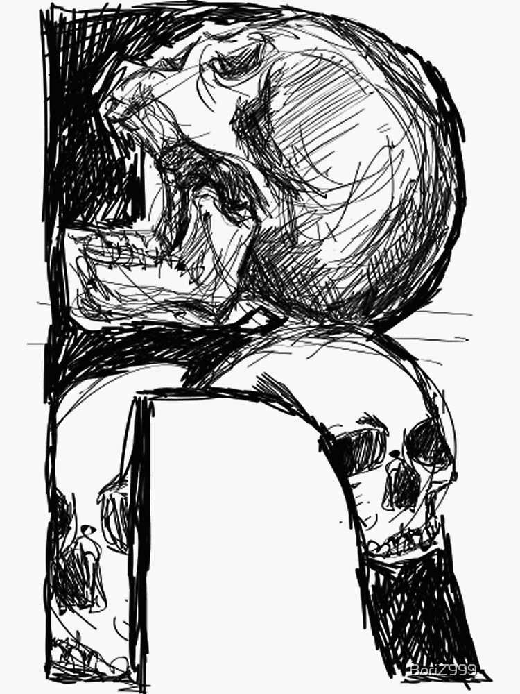"Skull Letter R" Sticker for Sale by BoriZ999 | Redbubble
