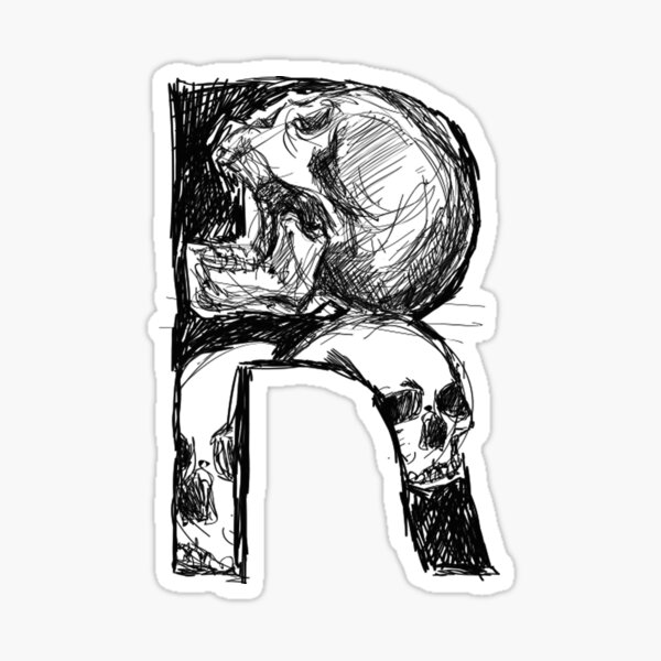 "Skull Letter R" Sticker for Sale by BoriZ999 | Redbubble