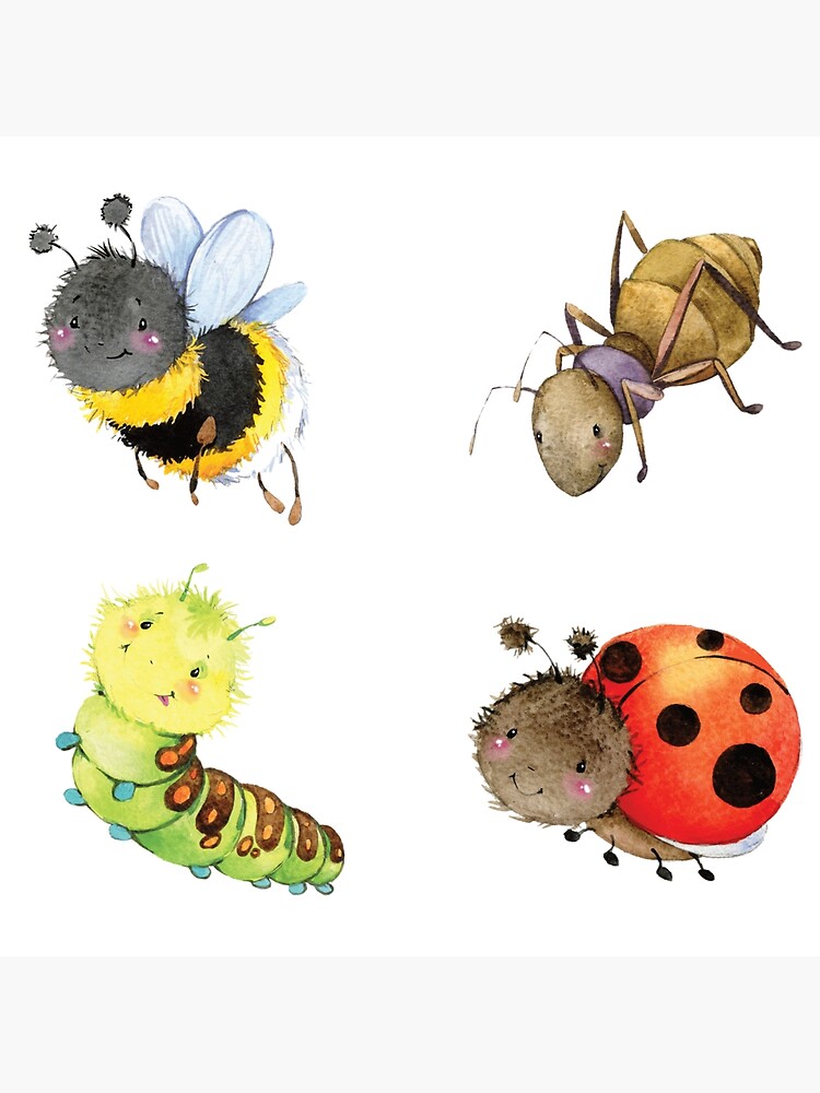 "Cute Creepy Crawlies Sticker Pack - Bumblebee, Ant, Caterpillar ...