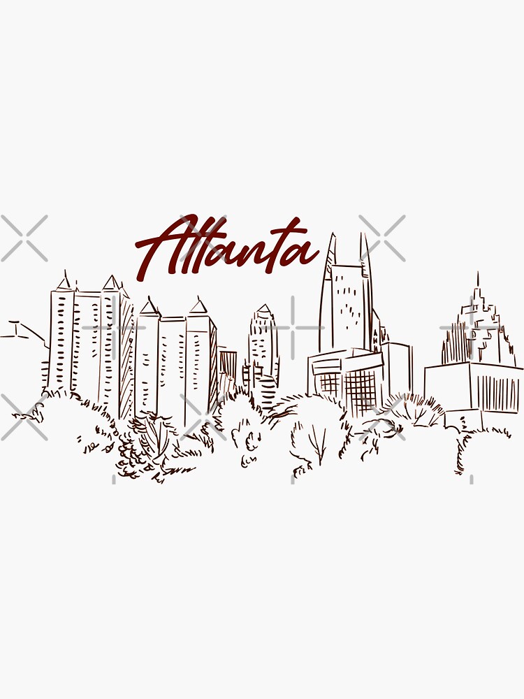 "Atlanta Cursive Vintage Script Retro Sports" Sticker for Sale by ...