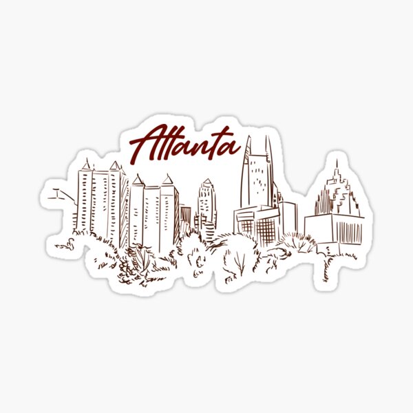 "Atlanta Cursive Vintage Script Retro Sports" Sticker for Sale by ...