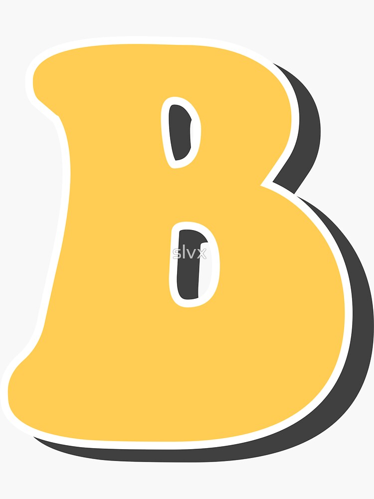 "Yellow letter B" Sticker for Sale by slvx | Redbubble
