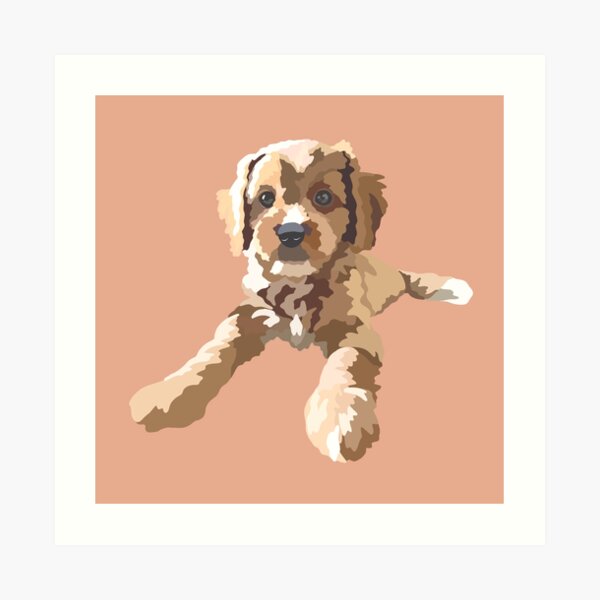 "Cavapoo Puppy Dog Portrait Digital Illustration" Art Print for Sale by sherylwylie | Redbubble