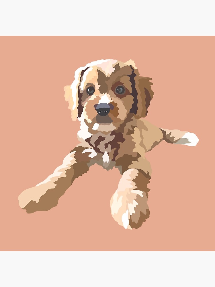 "Cavapoo Puppy Dog Portrait Digital Illustration" Poster by sherylwylie ...
