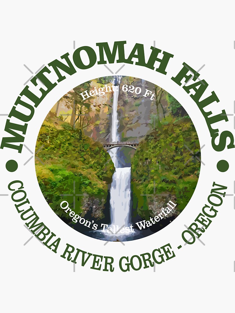 "Multnomah Falls (W)" Sticker for Sale by curranmorgan | Redbubble