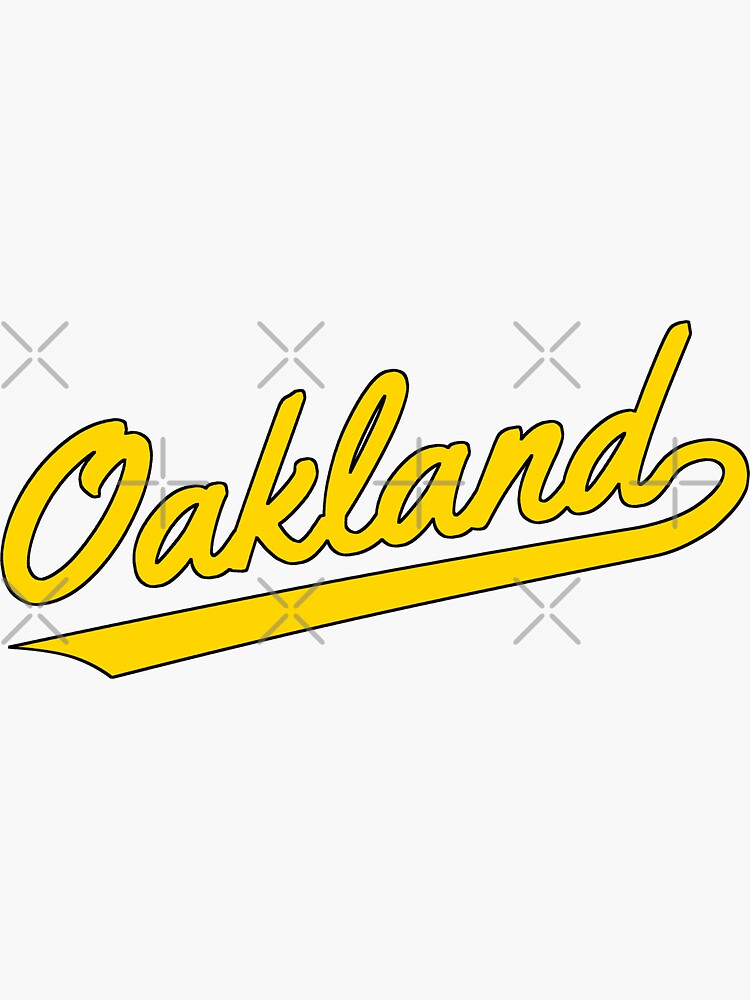 "Oakland Script Text Cursive Handwriting" Sticker by enigmaticone ...