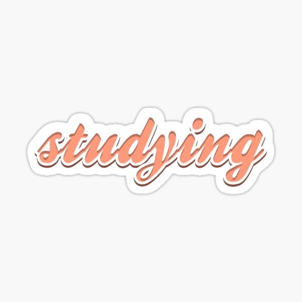 "Studying Pink and White Calligraphy Logo" Sticker by PeterPrv | Redbubble