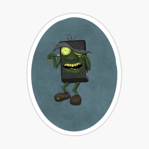 "Igor the Zombie Phone, background" Sticker by 9LivesArt | Redbubble
