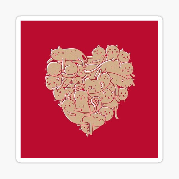 "Cat heart" Sticker for Sale by MadScientist01 | Redbubble