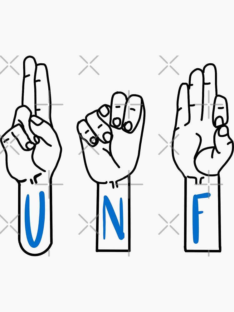 "UNF ASL" Sticker for Sale by wannabedavinci2 | Redbubble