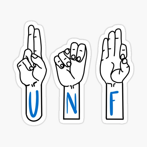 "UNF ASL" Sticker for Sale by wannabedavinci2 | Redbubble