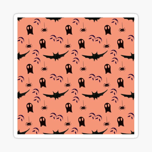 "Cute Spooky Orange Halloween Bat Aesthetic " Sticker for Sale by ...