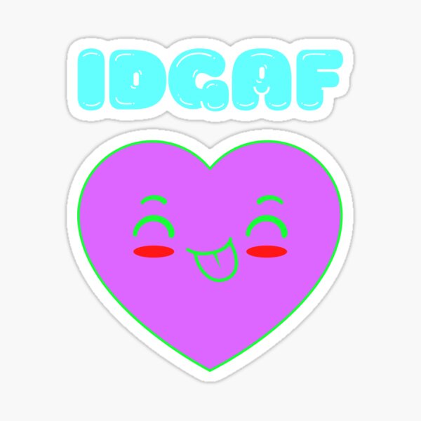 Pegatina «IDGAF No me importa un carajo Corazón Emoji Kawaii Pastel ...