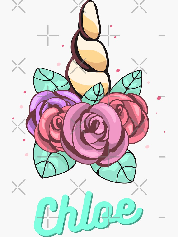 "Lovely Unicorn - Chloe name" Sticker by piastrelli | Redbubble