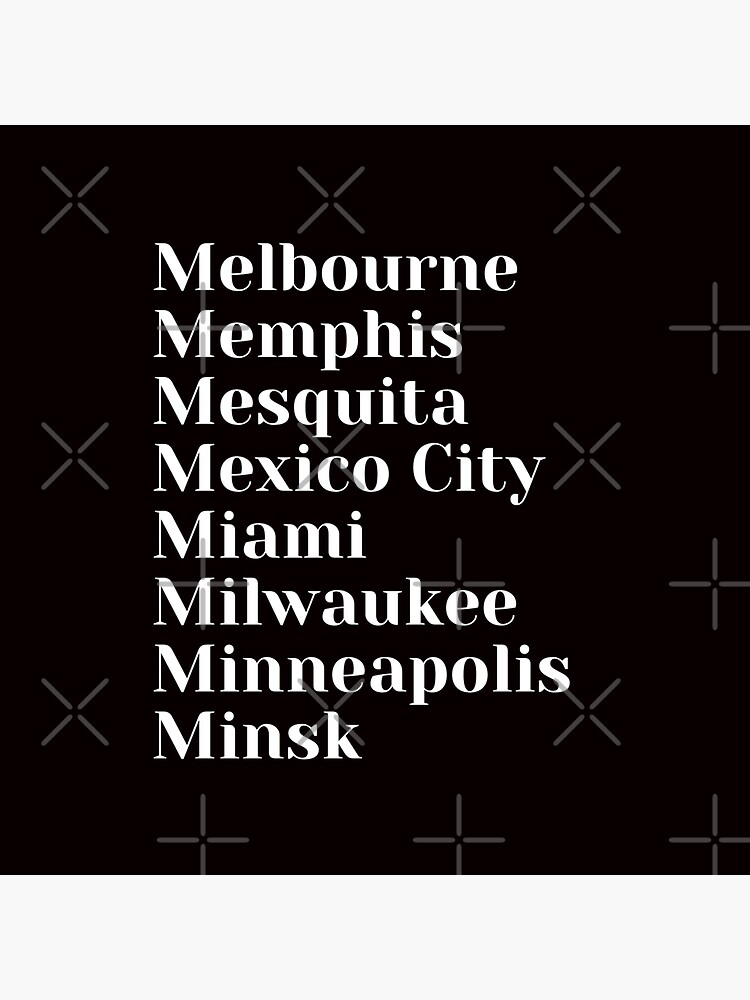 Póster «Ciudades que comienzan con la letra M» de TshirtMaskTotes ...