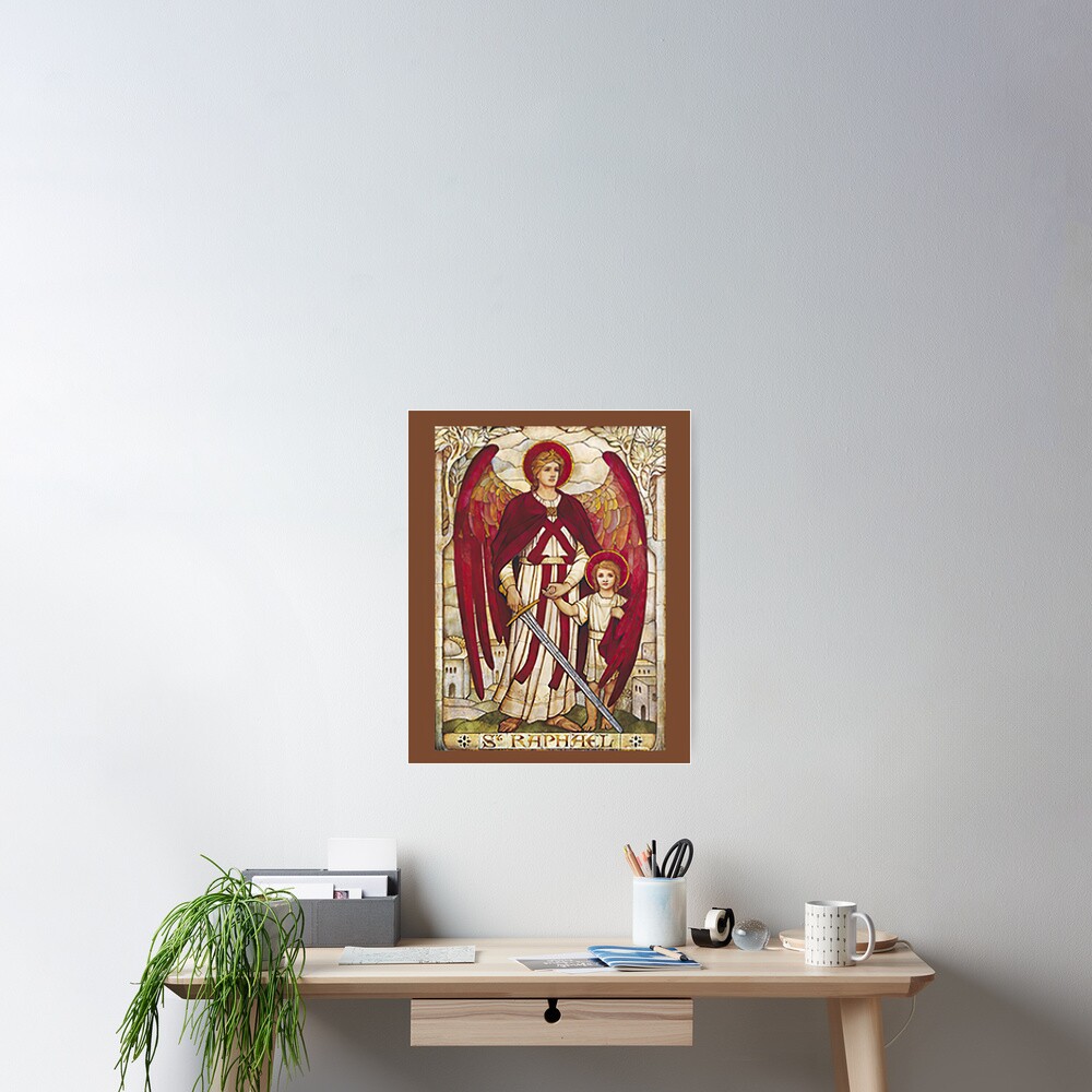 "St Raphael Rafael Angel Catholic Saint Archangel" Poster for Sale by ...