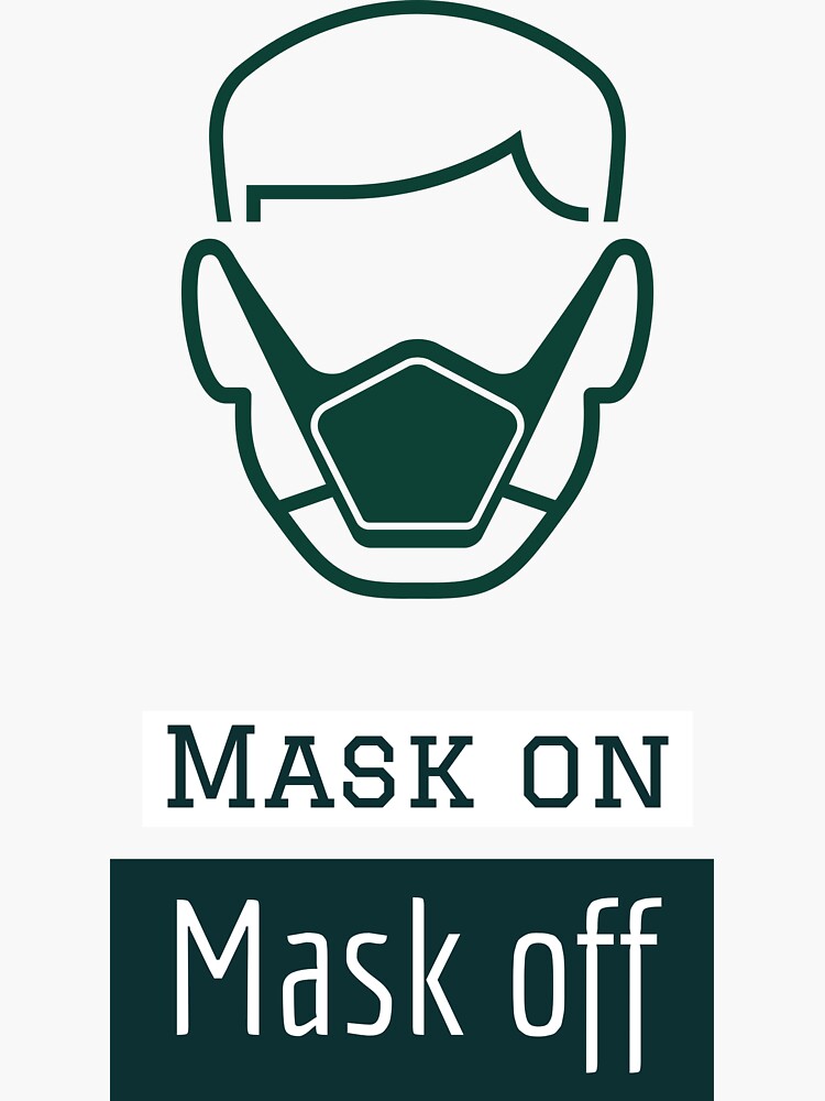 "Mask on & off" Sticker by DeeDee-Designs | Redbubble
