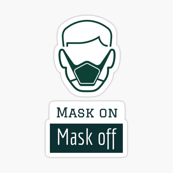 "Mask on & off" Sticker by DeeDee-Designs | Redbubble