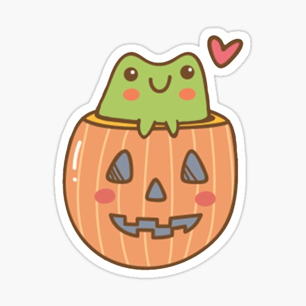 "Halloween Pumpkin Frog" Sticker for Sale by Gemmazzurra | Redbubble