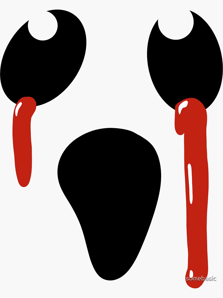 "Crying Ghost Bleeding Boo" Sticker by somebasic | Redbubble