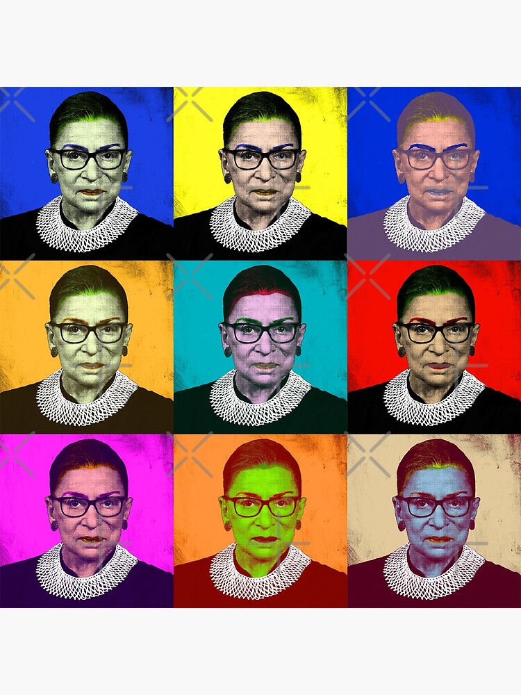 "Ruth Bader Ginsburg RBG Pop Art 3x3 Andy Warhol Style Version 1 ...
