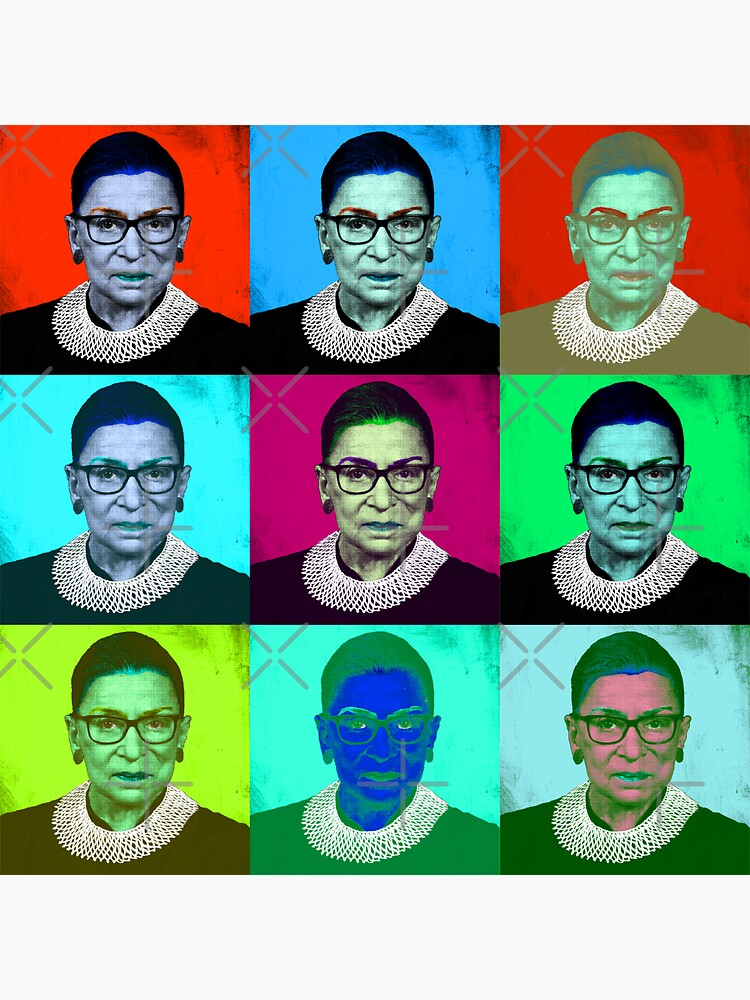 "Ruth Bader Ginsburg RBG Pop Art 3x3 Andy Warhol Style Version 2 ...