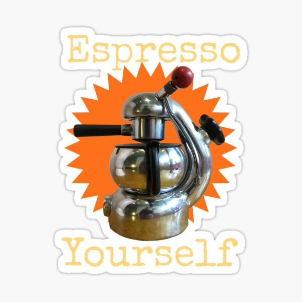"Espresso Yourself Atomic Mid Century Coffee Maker" Sticker for Sale by ...