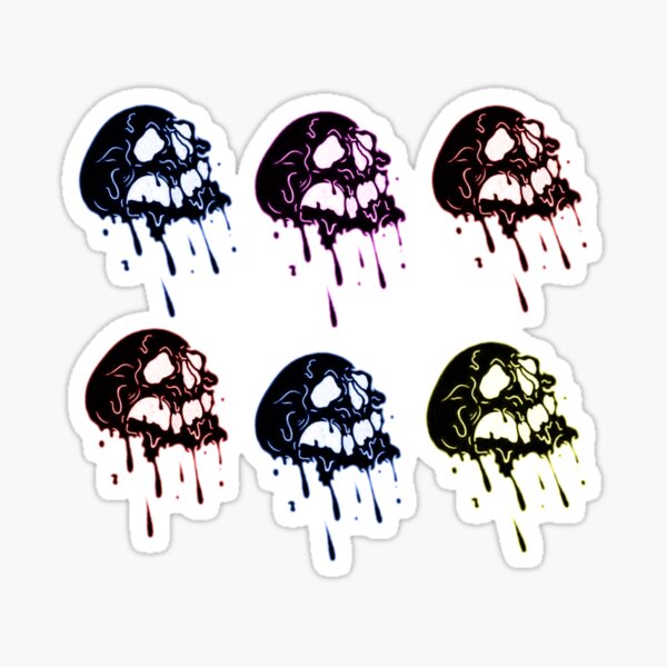 "Neon Skull Sticker Set" Sticker by aquavanilla | Redbubble
