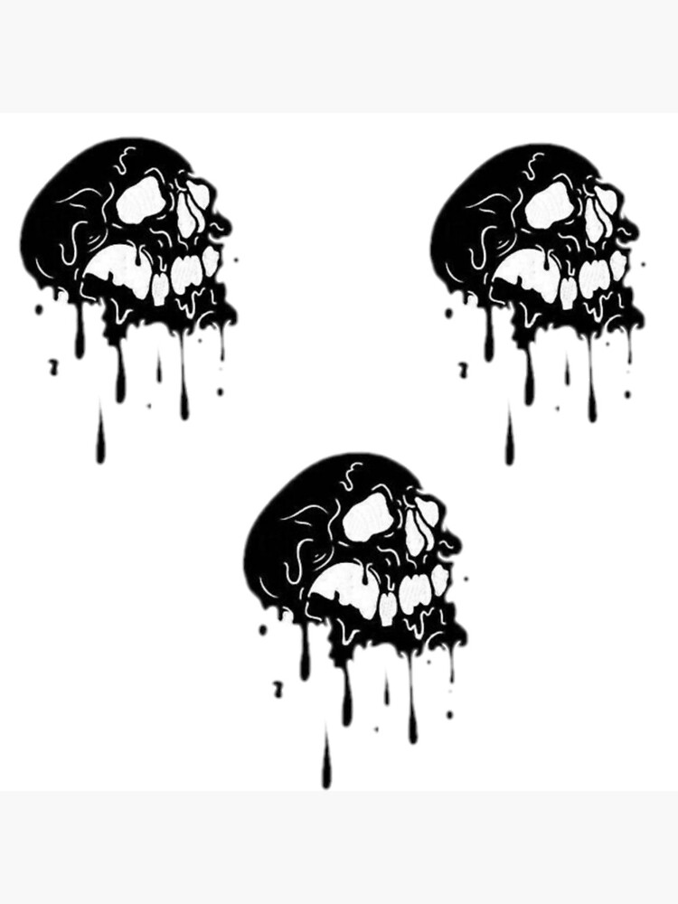 "Black Skull Sticker Set" Art Print for Sale by aquavanilla | Redbubble