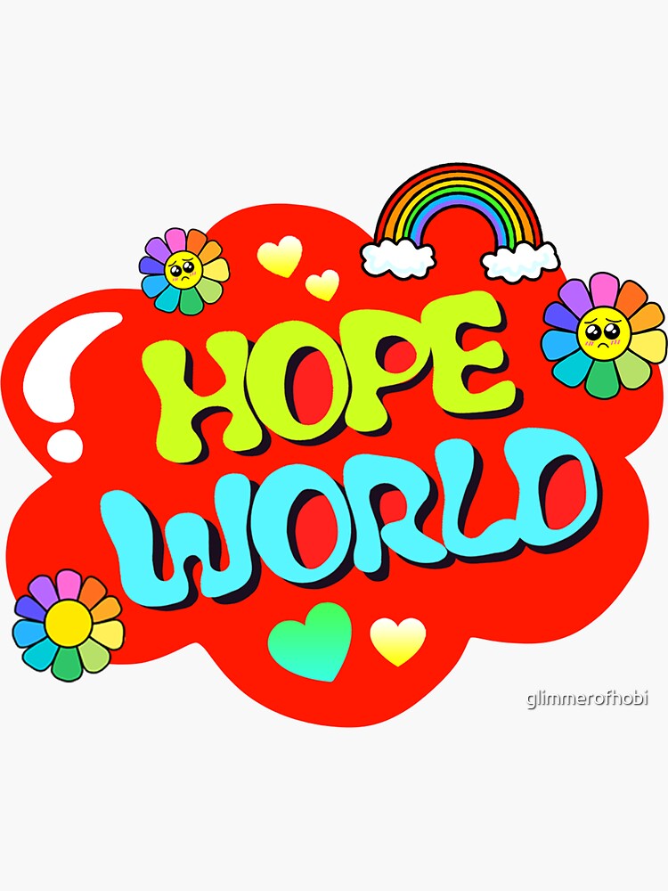 "J-Hope Hope World Sticker " Sticker for Sale by glimmerofhobi | Redbubble
