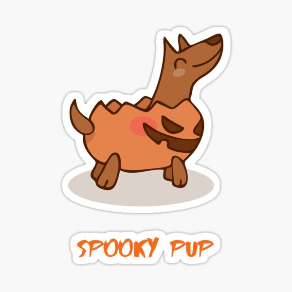 "Spooky Pup. Cute Halloween Dog Meme" Sticker for Sale by PetitePeche ...