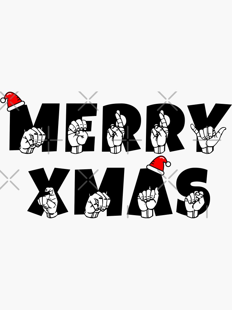 "Merry Christmas ASL on Font American Sign Language ASL Xmas Design ...