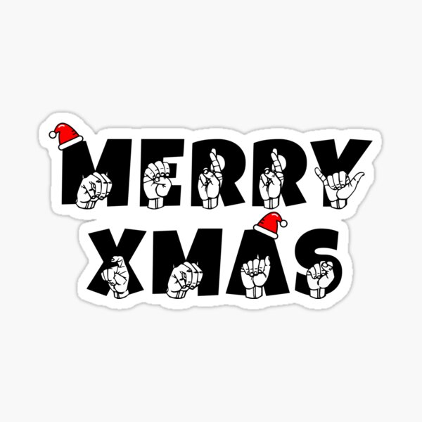 "Merry Christmas ASL on Font American Sign Language ASL Xmas Design ...