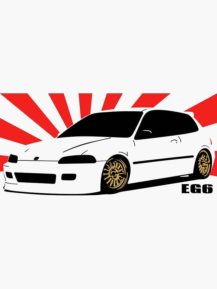 "Classic EG6 Civic Integra" Sticker for Sale by DrivingAviation | Redbubble