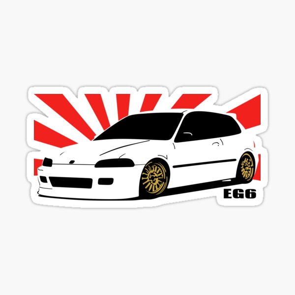 "Classic EG6 Civic Integra" Sticker for Sale by DrivingAviation | Redbubble