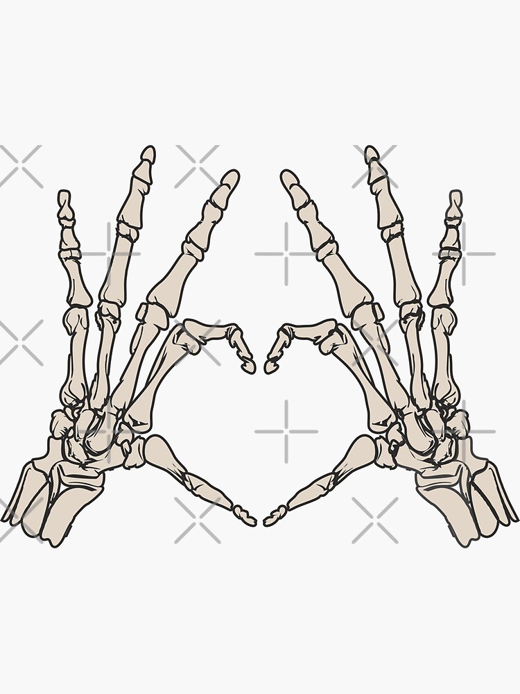 "Skeleton Heart Hand Bones Love Symbol Funny Skull Halloween Costume ...